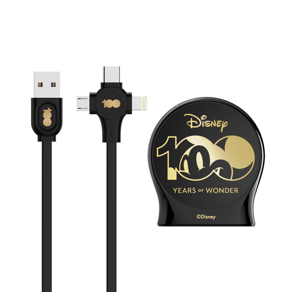 Cable 3in1 QS-C01,Black - สายชาร์จ Disney